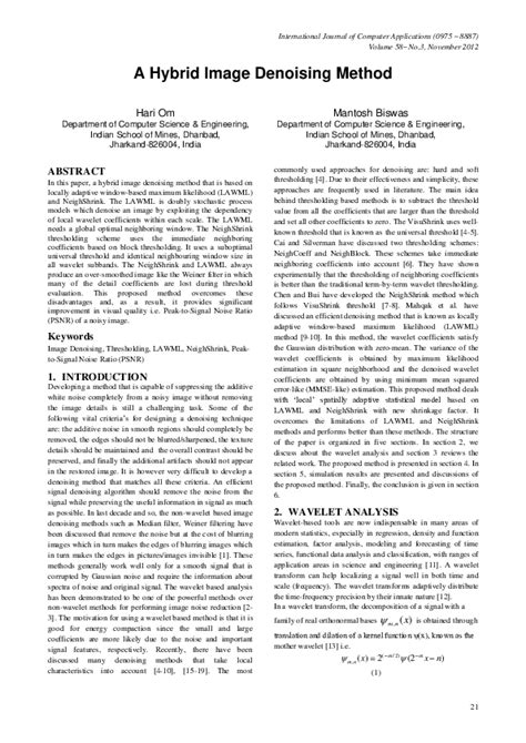 pdf a hybrid image denoising method dr mantosh biswas