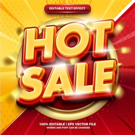 Premium Vector Hot Sale Bold 3d Editable Text Effect