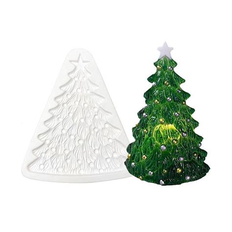 47348 Christmas Tree Mold Rainbow Art Glass
