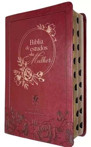Bíblia De Estudo Da Mulher Nvt Capa Luxo Vinho Índice Lateral