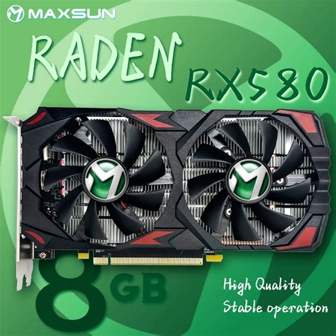 Maxsun Placa Gr Fica AMD RX 580 Gaming 8GB 2048SP 8Pin GDDR5 Radeon