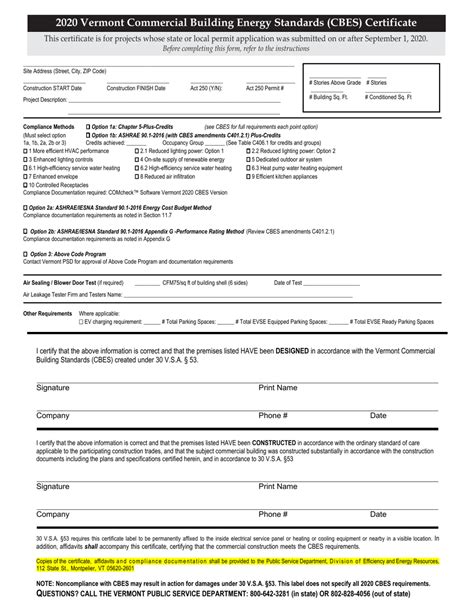 Vermont 2020 Vermont Commercial Building Energy Standards Cbes