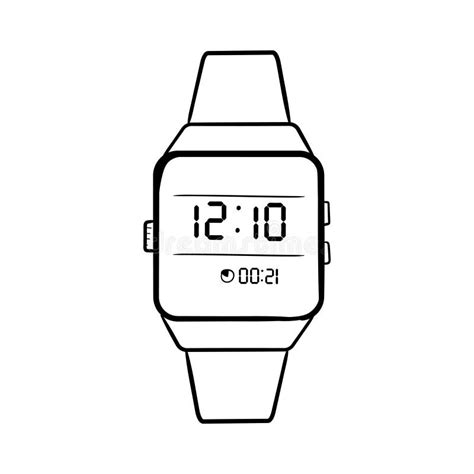Vector Elegante Del Icono Del Garabato Del Reloj Ilustración del Vector