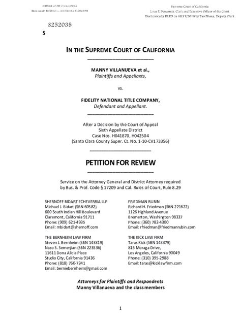 Fillable Online Appellants Manny Villanueva And Certified Class