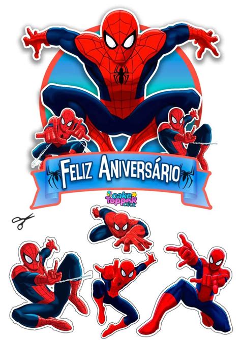Topo de bolo homem Aranha Spidey GRÁTIS in 2024 Spiderman Topper