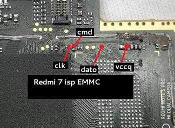 Redmi ISP EMMC Pinout For Flashing Remove Pattern And FRP 58 OFF