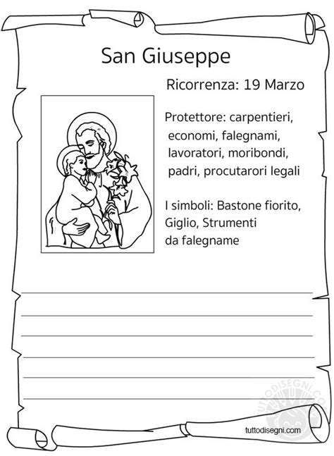 Schede Sui Santi Per I Bambini TuttoDisegni
