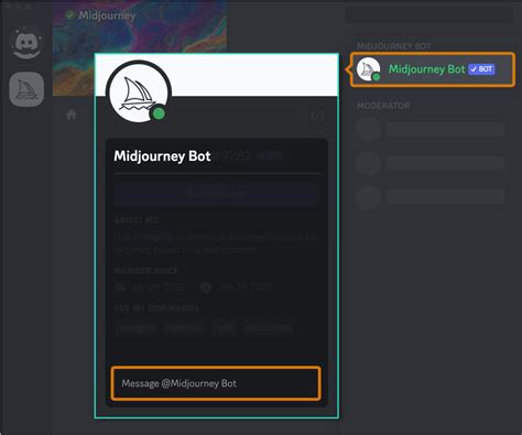 direct message the midjourney bot