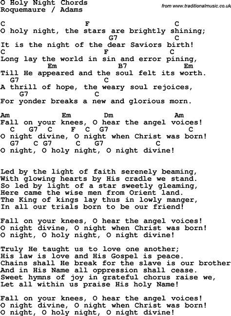 Song Lyrics With Guitar Chords For O Holy Night Guitar Chords For