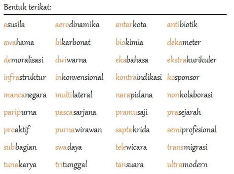 Contoh Kata Berimbuhan Dalam Bahasa Indonesia Lengkap Dengan Porn
