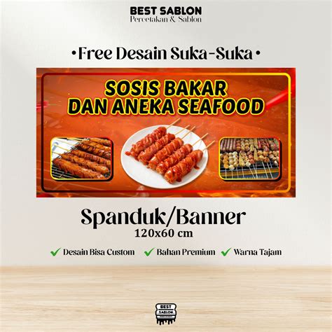 Jual BANNER SOSIS BAKAR SPANDUK SOSIS BAKAR BISA REQUEST SIZE 120X60