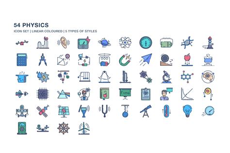 Physics Icon Set Design Cuts