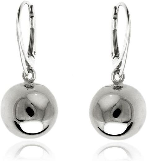 Eleganckie srebrne wiszące kolczyki gładkie duże kule kulki balls 12mm