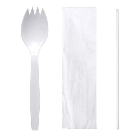 Plastic Cutlery Kits School Kits Spork Straw Napkin Individual