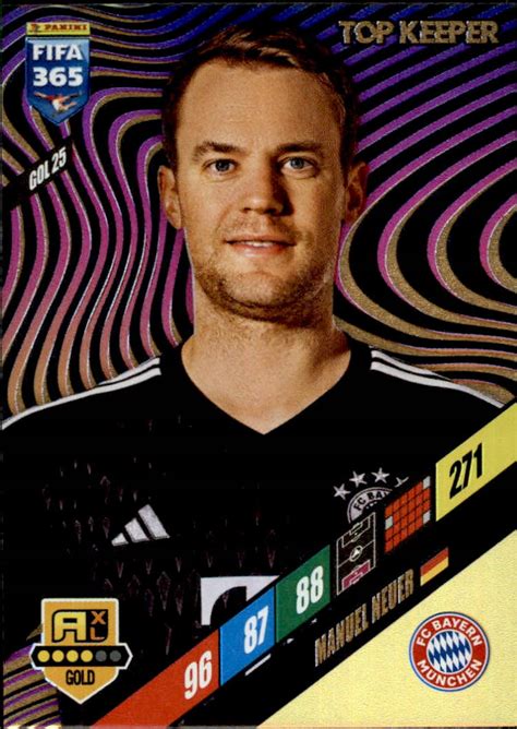 FIFA 365 2024 Karta PANINI GOLD TOP KEEPER Manuel Neuer GOL 25 BAYERN