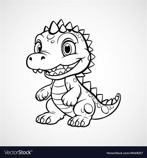 Cute Dinosaur Cartoon Royalty Free Vector Image