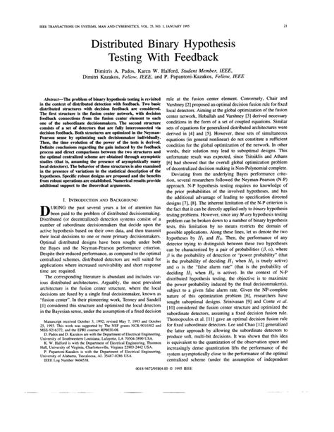 pdf distributed binary hypothesis testing with feedback
