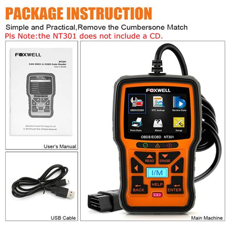 OBD2 Code Reader Foxwell NT301 CAN OBDII EOBD Code Reader