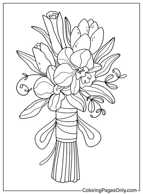 Images Flower Bouquet Coloring Page Free Printable Coloring Pages