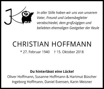 Traueranzeigen Von Christian Hoffmann WirTrauern