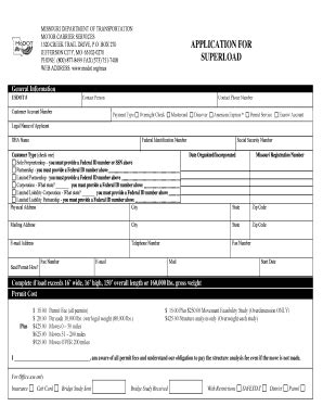 Fillable Online Modot Complete If Load Exceeds 16 Wide 16 High 150