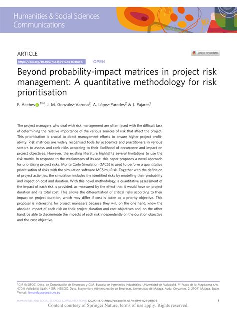 Pdf Beyond Probability Impact Matrices In Project Risk Management A
