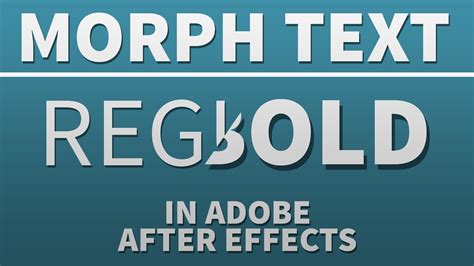 Morph Text From Regular To Bold Adobe After Effects Tutorial YouTube