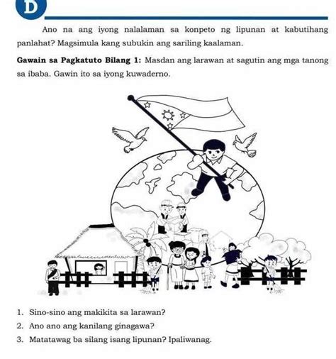 Gawain Sa Pagkatuto Bilang 1 Masdan Ang Larawan At Sagutin Ang Mga