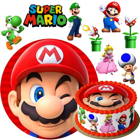 ZESTAW OPŁATEK NA TORT SUPER MARIO 7 POSTACI 14034444294 Allegro pl