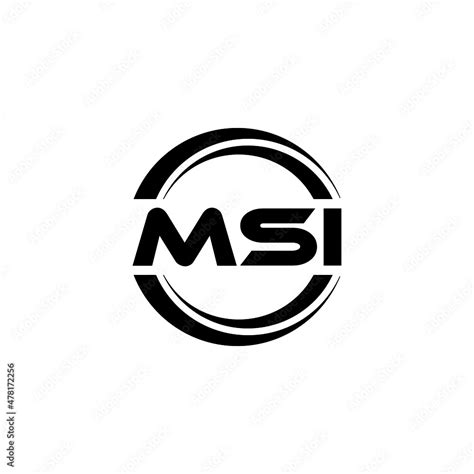 Msi Letter Logo Design With White Background In Illustrator Vector