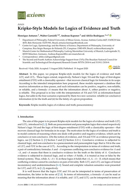 pdf kripke style models for logics of evidence and truth