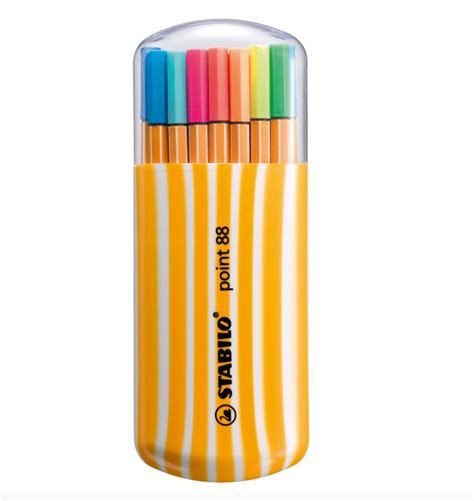 Feutres Point 88 Fluo Etui Rigide De 20 Stabilo