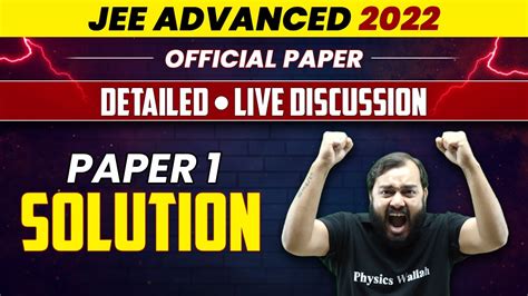 Jee Advanced Official Paper Discussion Paper Detailed