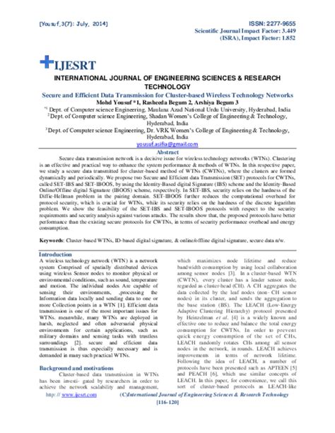 pdf secure and efficient data transmission for cluster based wireless technology networks
