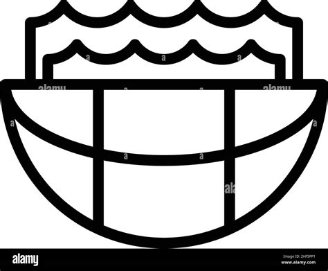 Vector De Contorno Del Icono De Cambio De Nivel Del Mar Inundaciones
