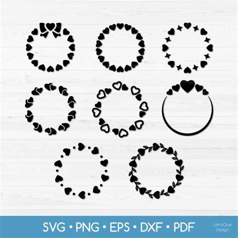 Circle Heart Frames Svg Valentine S Day Frame Svg Hear Inspire