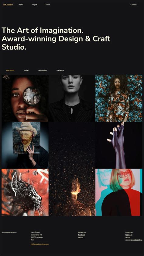 Art Studio Free Minimalist Bootstrap Portfolio Website Template