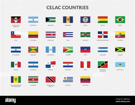 Celac Community Of Latin American And Caribbean States Rectangle Flag