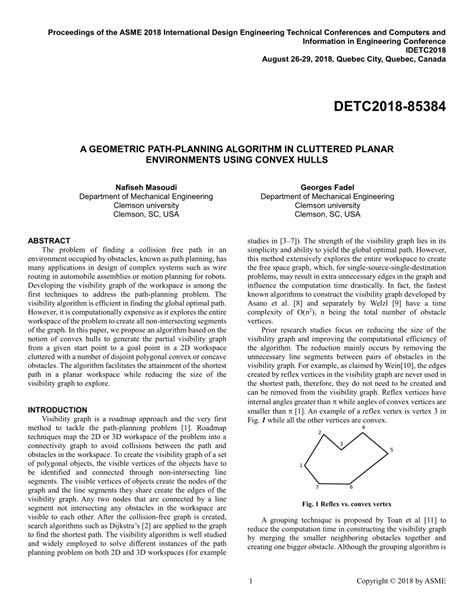 pdf a geometric path planning algorithm in cluttered planar environments using convex hulls