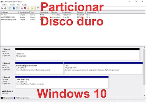 Cómo particionar disco duro en Windows 10
