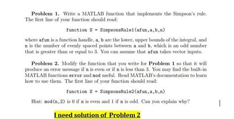 solved problem 1 write a matlab function that implements