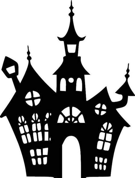 Haunted House Silhouette Halloween Vinyl Halloween Silhouettes
