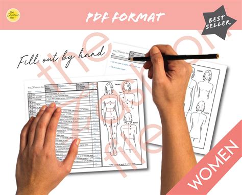 Fashion Designer Template WOMEN BODY MEASUREMENT Sheet Etsy
