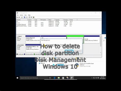 How To Delete Disk Partition Using Disk Management Windows Youtube