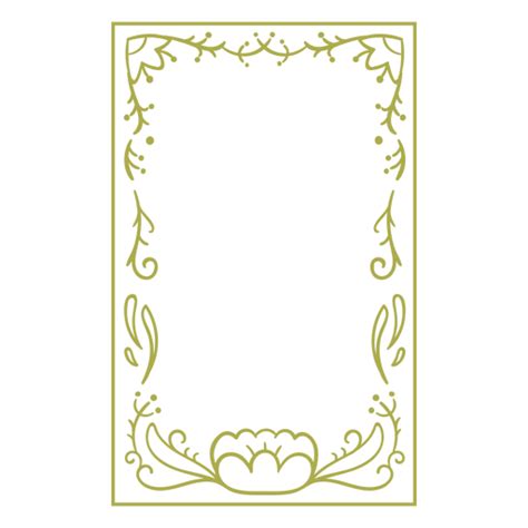 Diseño PNG Y SVG De Decoraciones Florales De Marco Rectangular Para
