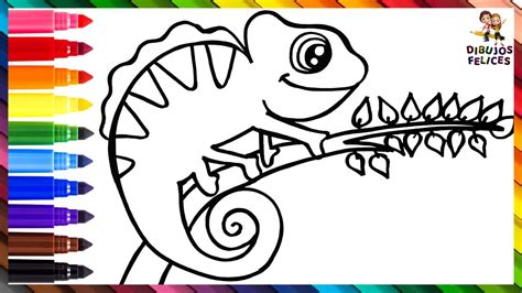Cómo Dibujar Un Camaleón Dibuja y Colorea Un Lindo Camaleón Arcoiris