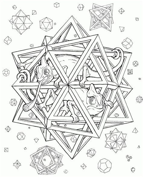Chameleon Psychedelic Coloring Page Free Printable Coloring Pages For
