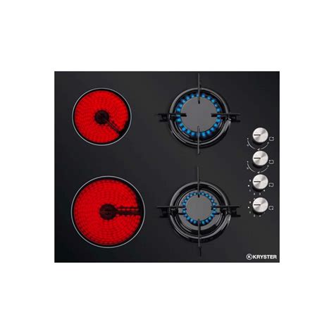 Plaque de cuisson mixte gaz et vitrocéramique encastrable 60cm 4