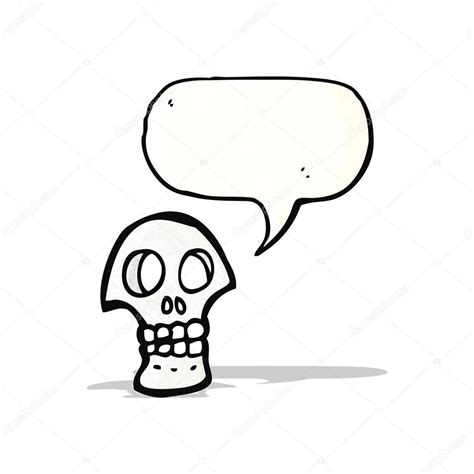 Símbolo de calavera de dibujos animados con burbuja de habla Vector de