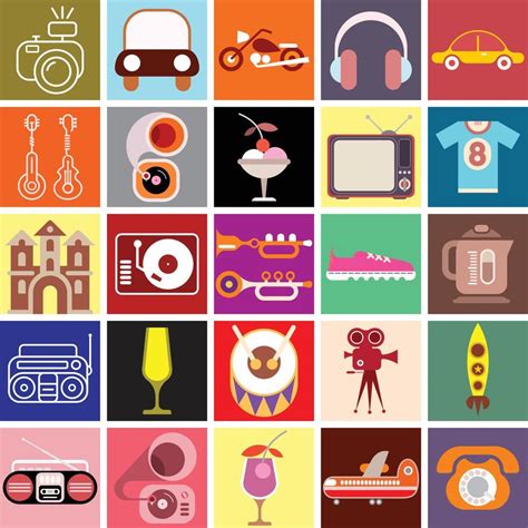 Random Objects Vector Collage 11204188 Vector Art At Vecteezy